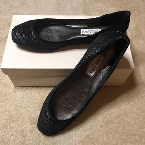 Jimmy Choo | Shoes | Jimmy Choo Shimmery Snakeskin Pattern Flats | Poshmark